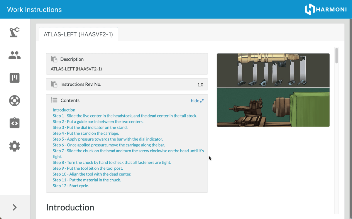 CNC Operator Work Instructions for Machine Shops - Harmoni